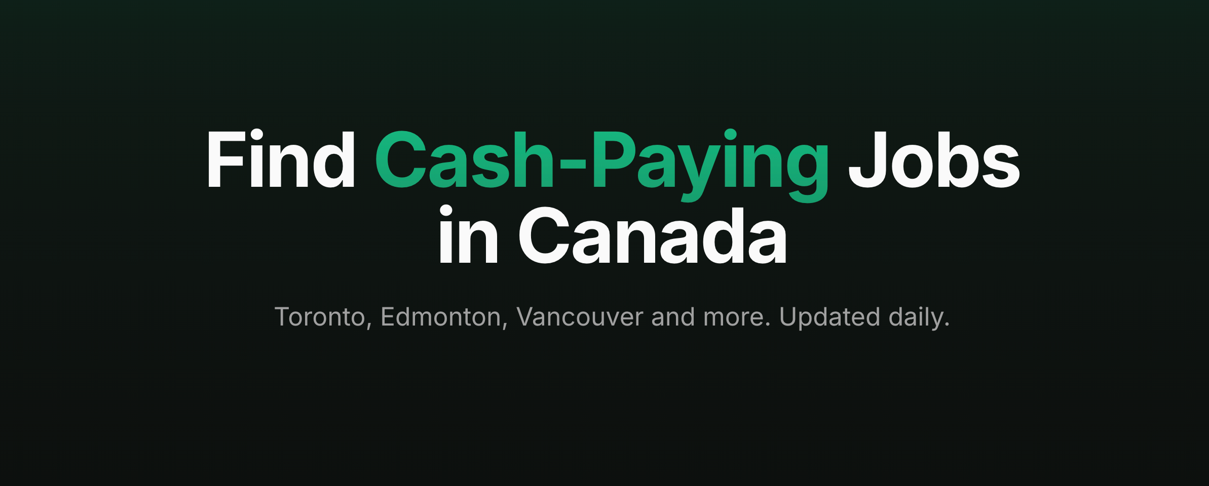 CashOnlyJobs.ca - Find Cash-Paying Jobs in Canada
